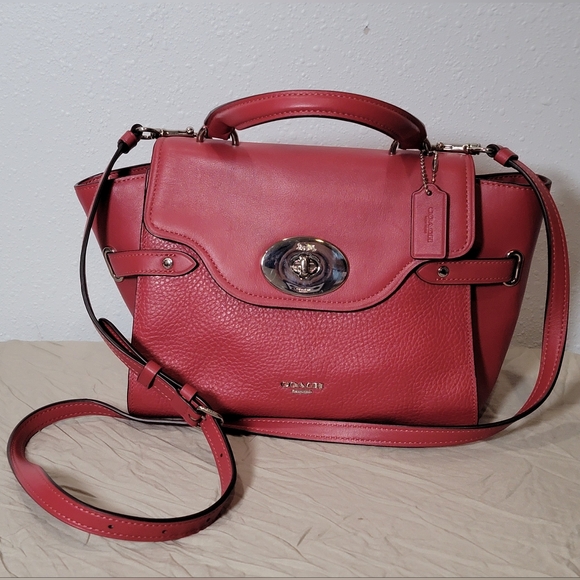 Coach | Bags | Coach Blake Flap Carryall Shoulder Bag Pebbled Leather ...